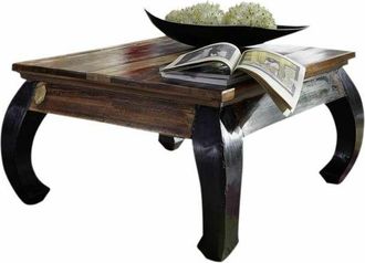 Massivmoebel24 Couchtisch Altholz 80x80x45 mehrfarbig lackiert nature of spirit 71