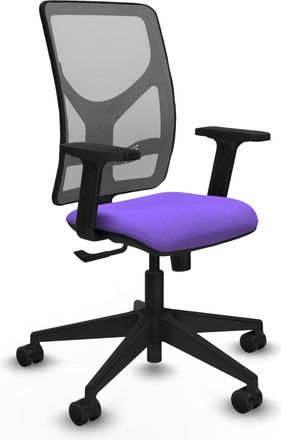 Piqueras y Crespo B&uuml;rostuhl, ideal f&uuml;r die Arbeit, mit 2D-Armlehnen, h&ouml;henverstellbare Lendenwirbelst&uuml;tze, ausgestattet mit 3 Positionen und Schneideschaum, Grau/Lila