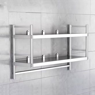 Generic Werkzeugschrank K&uuml;chenh&auml;ngeschrank in Verschiedenen Gr&ouml;&szlig;en Erh&auml;ltlich H&ouml;henverstellbare Regalb&ouml;den Mit Verschiebbaren Haken Edelstahlmaterial Tragkraf