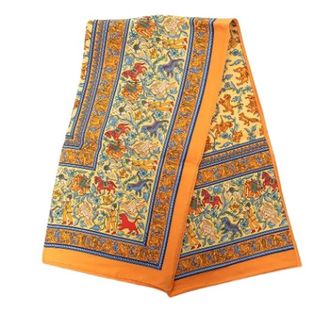 Herm&egrave;s Pre-owned Chasse En Inde Scarf - - Pre-owned - Damen - Orange - ONE SIZE