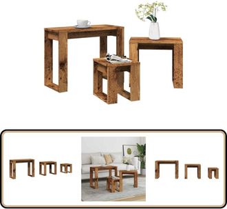 vidaXL Satztische 3 Stk. Altholz-Optik Holzwerkstoff - Vidaxl