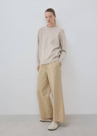 Mango Pull en maille &agrave; col rond gris clair/pastel - Femme - S - MANGO