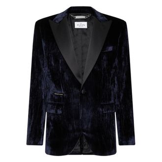 Philipp Plein Homme, Vestes, Bleu, Taille: XL Blazer de Soir&eacute;e &agrave; Bouton Unique