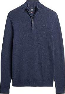 Superdry Essential EMB Knit Henley T-Shirt, Bleu, L Homme