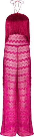 Missoni Femme, Combinaisons et Ensembles, Rose, Taille: 36 FR Zigzag Frange Combinaison Pantalon