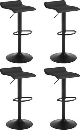 Woltu Tabouret Bar Lot de 4, Tabouret de Bar à Hauteur Réglable, Tabouret de Comptoir Pivotant à 360° pour Bar, Cuisine, Comptoir, Café, PVC+Métal, avec Rep