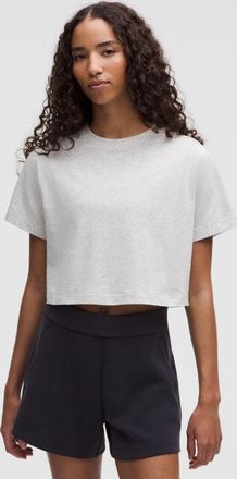 lululemon T-Shirt All Yours court en coton biologique pour Femmes - Light Gris - Taille 2XS