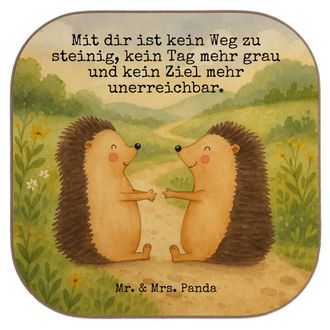Mr. & Mrs. Panda Untersetzer Tasse Igel Liebe Design - Geschenk, Glasuntersetzer, Tassenuntersetzer, Hochzeitstag, f&uuml;r Gl&auml;ser, Freundin, Glas, Getr&auml;nkeuntersetzer, Ver