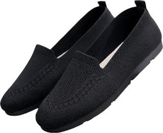 Generic Chaussures orthop&eacute;diques en tricot pour femme - Chaussures de marche confortables &agrave; enfiler avec semelle antid&eacute;rapante et tige en tricot respirant, No