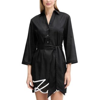 Karl Lagerfeld Damen, Kleider, Schwarzk, LGr&ouml;&szlig;e