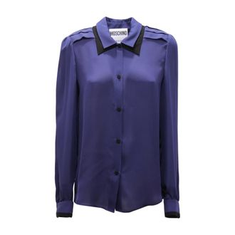 Moschino Seiden Couture Hemd - - Blouses & Shirts - Damen - Blau - M