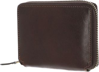 Leonhard Heyden Leder Geldb&ouml;rse Cambridge Zip Around Wallet Red Brown Dunkelbraun