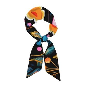 Generic &Eacute;charpe florale color&eacute;e pour femme - Pour sac &agrave; main, marguerite - En satin de soie - Pour le sport, le yoga, le visage