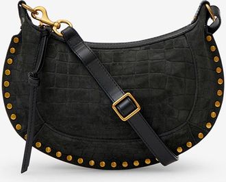 Isabel Marant Sac Oskan Moon En Cuir Velours Effet Croco - - Noir - Isabel Marant