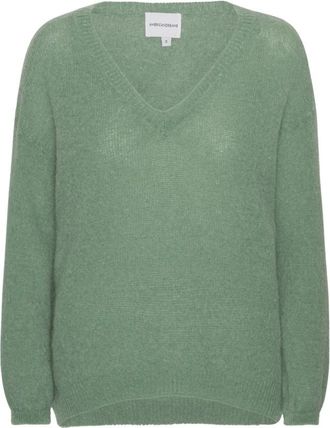 Americandreams Americandreams, Femme, Pulls, Vert, Taille: 42 FR Silja V Neck Knit
