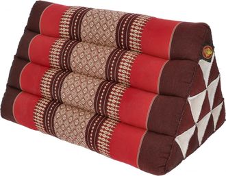 Guru Shop Dreieck Thaikissen, Dreieckskissen, Kapok - Weinrot/rot, 30x30x50 cm