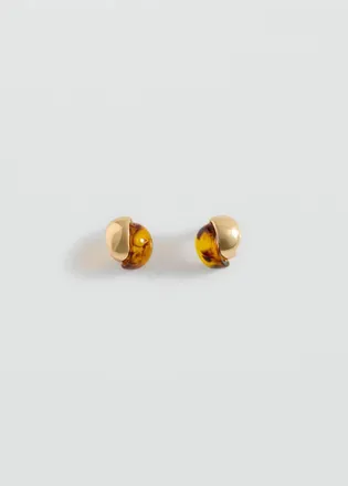 Mango Boucles doreilles r&eacute;sine combin&eacute;es or - Femme - Taille unique - MANGO