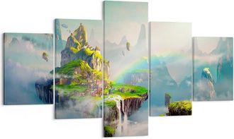 Arttor Mehrteilige Bilder auf Leinwand Abstraktion Natur Leinwandbild 125x70cm Wandbilder Dekoration Wohnzimmer Schlafzimmer Set 5 teilige Klein Wanddeko Bil