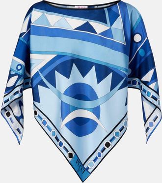 Pucci Bedrucktes Top aus Seidensatin