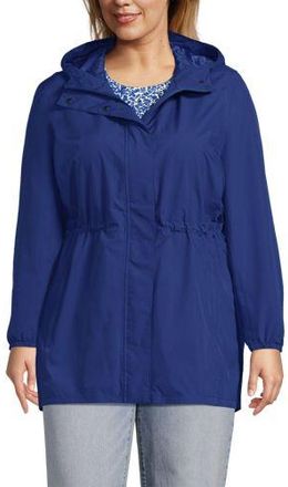 Lands End Wasserdichte Regenjacke mit Packfach, Damen, Gr&ouml;&szlig;e:48-50 plus, Blau, Polyester, by Lands End