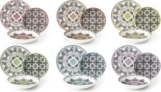 Excelsa Roma Tafelservice, 18-teilig, Porzellan, Mehrfarbig, STK