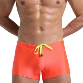 Generic HUIWDP Maillot de bain pour homme avec cordon de serrage &eacute;l&eacute;gant respirant et s&eacute;chage rapide, Orange, S