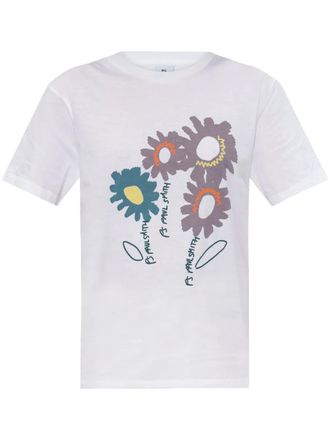 Paul Smith t-shirt &agrave; fleurs - Blanc