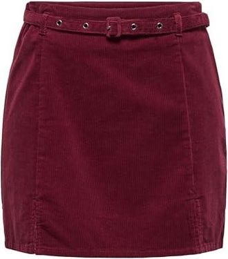 Only Hw Belt Cord Skirt CC PNT Onlnessa Jupe en Velours c&ocirc;tel&eacute; avec Ceinture, Bordeaux, XL Femmes