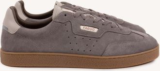 Faguo Baskets cuir su&egrave;de taupe clair