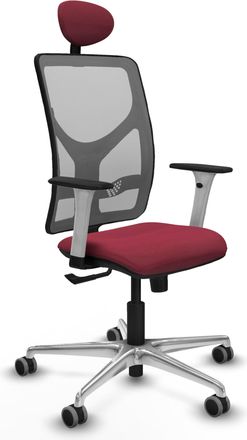 Piqueras y Crespo Atmungsaktiver Stuhl, mit wei&szlig;en und schwarzen Armlehnen, h&ouml;henverstellbarer Lendenwirbelst&uuml;tze und festem Kopfteil, ausgestattet mit 3 Positionen, Gr