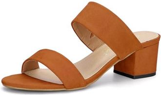 Allegra K Sandales à Bout Ouvert et Talon carré pour Femmes Orange 36