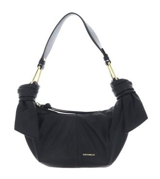 Coccinelle Cuir sac &agrave; main sac &agrave; &eacute;paule Furoshiki Handbag puffy Smooth Leather Noir