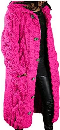 Generic Femme Hiver Cardigan Long Tricot Veste Ouvert &Eacute;pais Manches Longues Pull Gilet Chaud Capuche Manteau Sweater Chandail Outwear Sweat Automne/Hiver Chan
