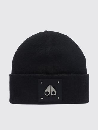 Moose Knuckles Beanie aus reiner Wolle von mit Umschlag und Logo-Patch