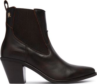 Tommy Hilfiger Stiefeletten Tommy Hilfiger Leather Western Chelsea Boot FW0FW09582 Braun