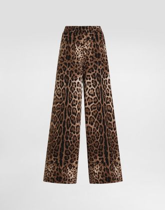 Dolce & Gabbana Jogginghose Aus Sweatstoff Mit Leo-print - Frau Hosen Und Shorts Animalprint 40