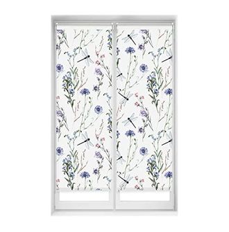 Blindecor Easy Verdunkelungsrollo ohne Bohren, Bedruckt, Blackout, Digitaldruck, Dragonfly, 55 x 150 cm (Breite x Höhe), Stoffgröße 52 x 145 cm, 2 Stück