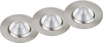 Trio Leuchten LED Einbauleuchten 3er-Set Zagros 650710307, Metall Nickel matt, inkl. 3x 5,5 Watt LED