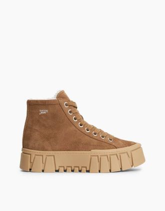Tommy Jeans Sneaker mit Plateausohle aus Wildleder und warmer F&uuml;tterung in Braun