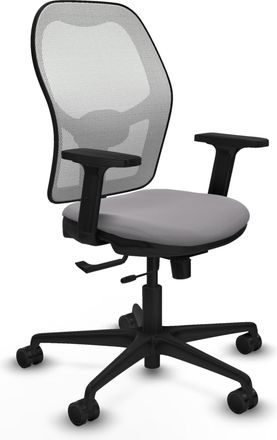 Piqueras y Crespo Schreibtischstuhl f&uuml;r Telearbeit mit 2D-Armen, h&ouml;henverstellbare Lendenwirbelst&uuml;tze, ausgestattet mit Syncro/Traslack und injiziertem Schaumstoff, Wei