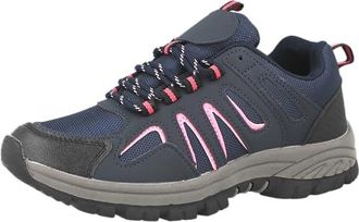 Groundwork Groundwork Baskets de randonnée en similicuir et maille rembourrée pour femme, bleu marine, 38 EU