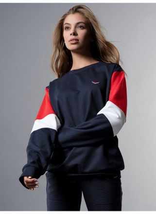 Trigema Sweatshirt TRIGEMA Sweatshirt mit kontrastfarbigen Elementen