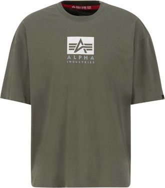 Alpha Industries Alpha Industries Herren Satin Logo T, Dark Olive, XL