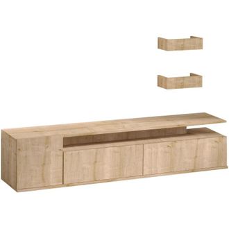 Habitat et Jardin Meuble TV en bois Alika - 180 x 35 x 45 cm - Ch&ecirc;ne