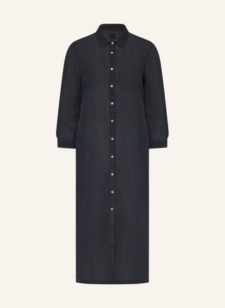 120% Lino 120%Lino Hemdblusenkleid Aus Leinen blau