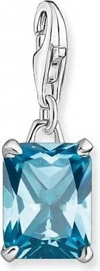 Thomas Sabo Damen Charm-Anhänger großer Stein blau Charm Club 925 Sterlingsilber 1871-009-31