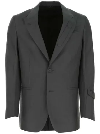 Fendi blazer boutonné à revers pointus - Gris