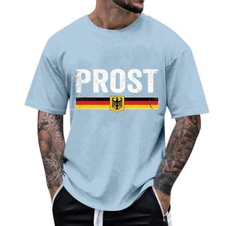 Generic T-shirt pour homme pour les loisirs en plein air, coupe ample avec imprim&eacute; f&ecirc;te de la bi&egrave;re, pour l&eacute;t&eacute; et lautomne, lavable en machine, peut &ecirc;tre comb
