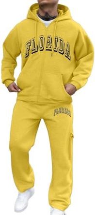 Generic Ensemble Jogging Homme D&eacute;tente Sport Survetement Large &Eacute;lastique Survette 2 Pi&egrave;ces Manches Longues Sweat &Agrave; Capuche et Pantalon Gym &Eacute;l&eacute;gant Sportswear 