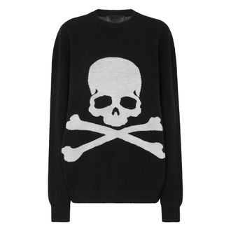 Philipp Plein Femme, Pulls, Noir, Taille: 36 FR Pullover Col Rond Skull&Bones